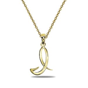 gemstar usa yellow gold flashed sterling silver i letter initial alphabet name personalized 925 silver pendant necklace