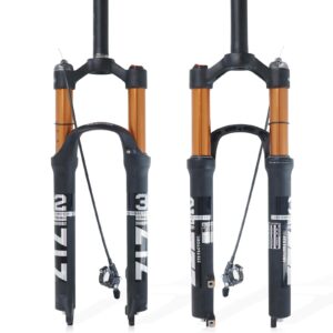 ztz 26/27.5/29 inch mtb air suspension fork,120mm travel, 1 1/8 straight tube, qr 9mm*100mm, manual/remote lockout, ultralight front fork for xc/am mountain bike (remote lock, 27.5")