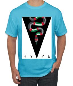 hype colorful white box snake streetwear men's graphic t-shirt, light turquoise, large