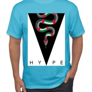 Hype Colorful White Box Snake Streetwear Men's Graphic T-Shirt, Light Turquoise, Large