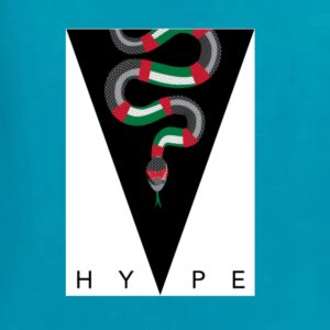 Hype Colorful White Box Snake Streetwear Men's Graphic T-Shirt, Light Turquoise, Large