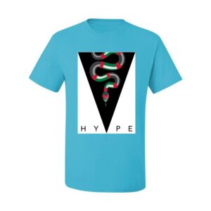 Hype Colorful White Box Snake Streetwear Men's Graphic T-Shirt, Light Turquoise, Large