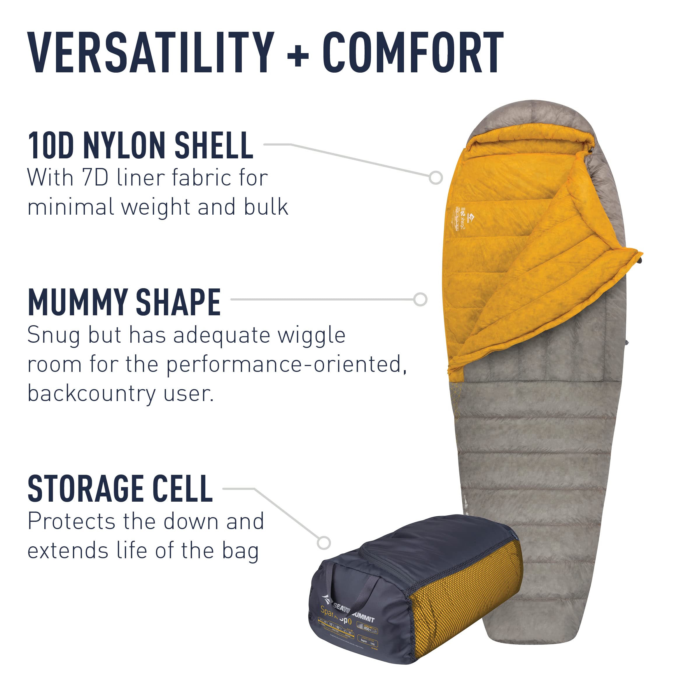 Sea to Summit Spark Ultralight Down Sleeping Bag, 40-Degree, Regular