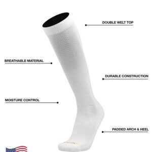 MadSportsStuff Pro Line Under Stirrup Sanitary Liner Baseball Socks (White, Large)