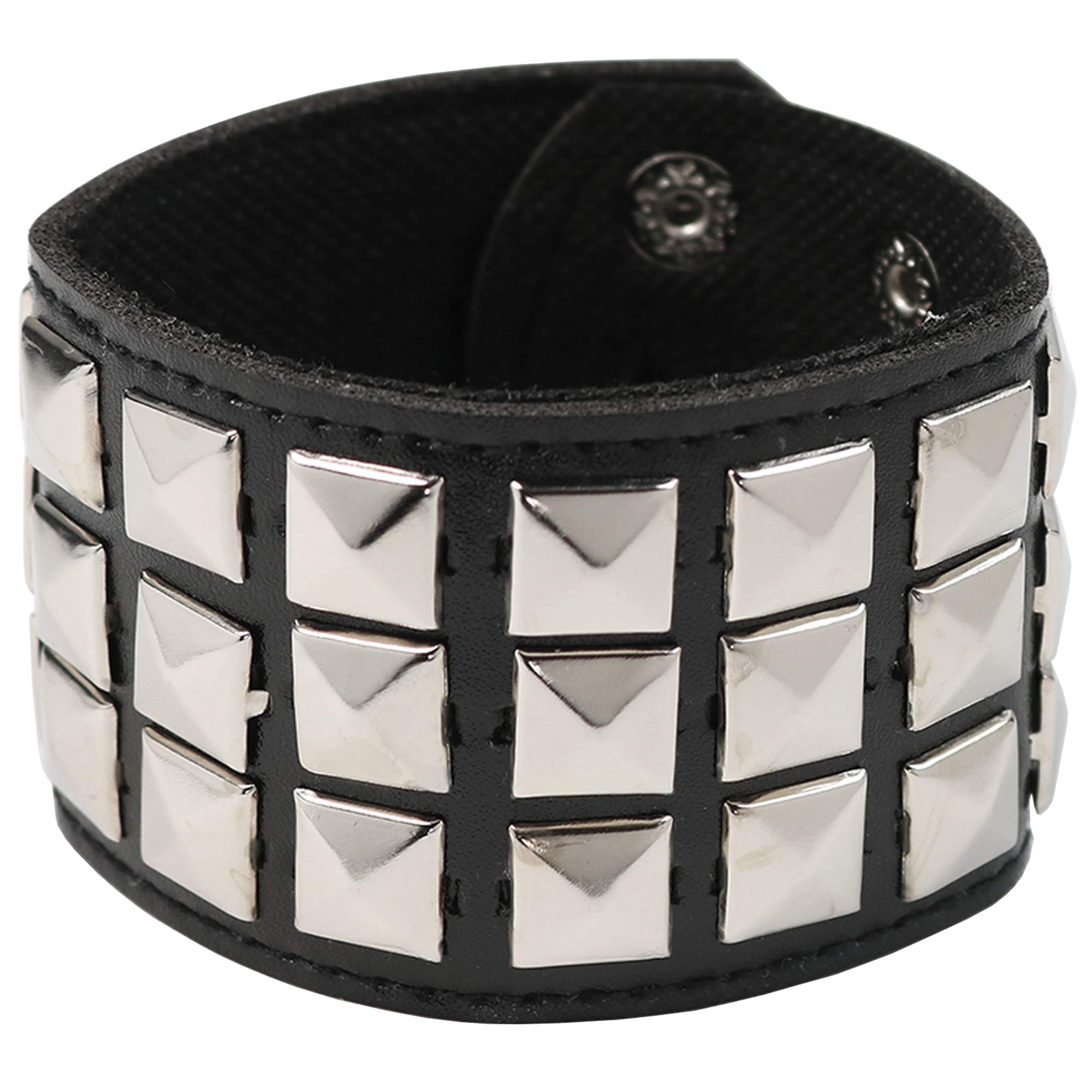 Skeleteen Punk Leather Stud Bracelet - Leather Cuff Biker Bracelet with Studs for Men, Women and Kids