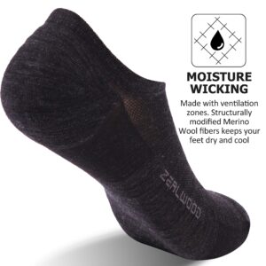 no show athletic socks, zealwood unisex merino wool ultra-light running tennis golf socks,1/3 pairs