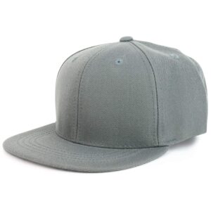 armycrew youth kid's solid color flat bill snapback baseball cap - charcoal