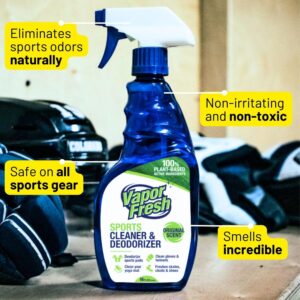 Vapor Fresh Sports Cleaner and Deodorizer - Sports Gear Odor Eliminator, Boxing Glove Deodorizer, Gym Equipment Spray, Natural and Plant Based, 16 Fl Oz (3-Pack)