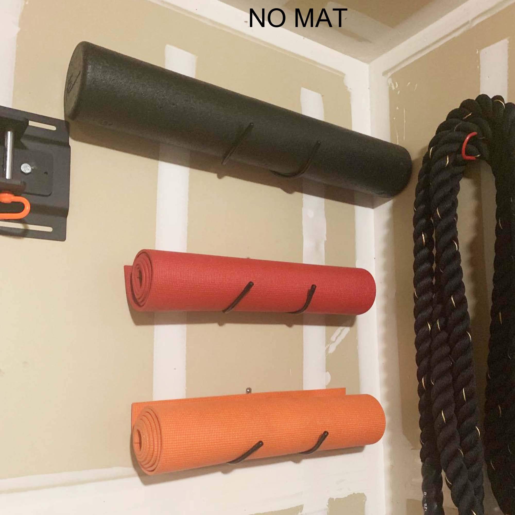 YYST Yoga Mat Foam Rollers Wall Rack Wall Storage Mount Wall Holder Storage Shelf for Foam Rollers and Yoga Mat, Up to 8 Inch Diameter - No Mat -4/PK