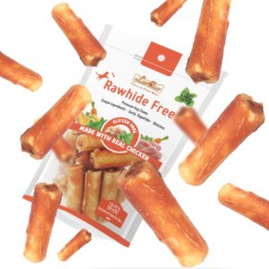 luvchew gluten free rawhide free dog chew chicken rolls mini 2.5" for small dogs 10 pcs/pack