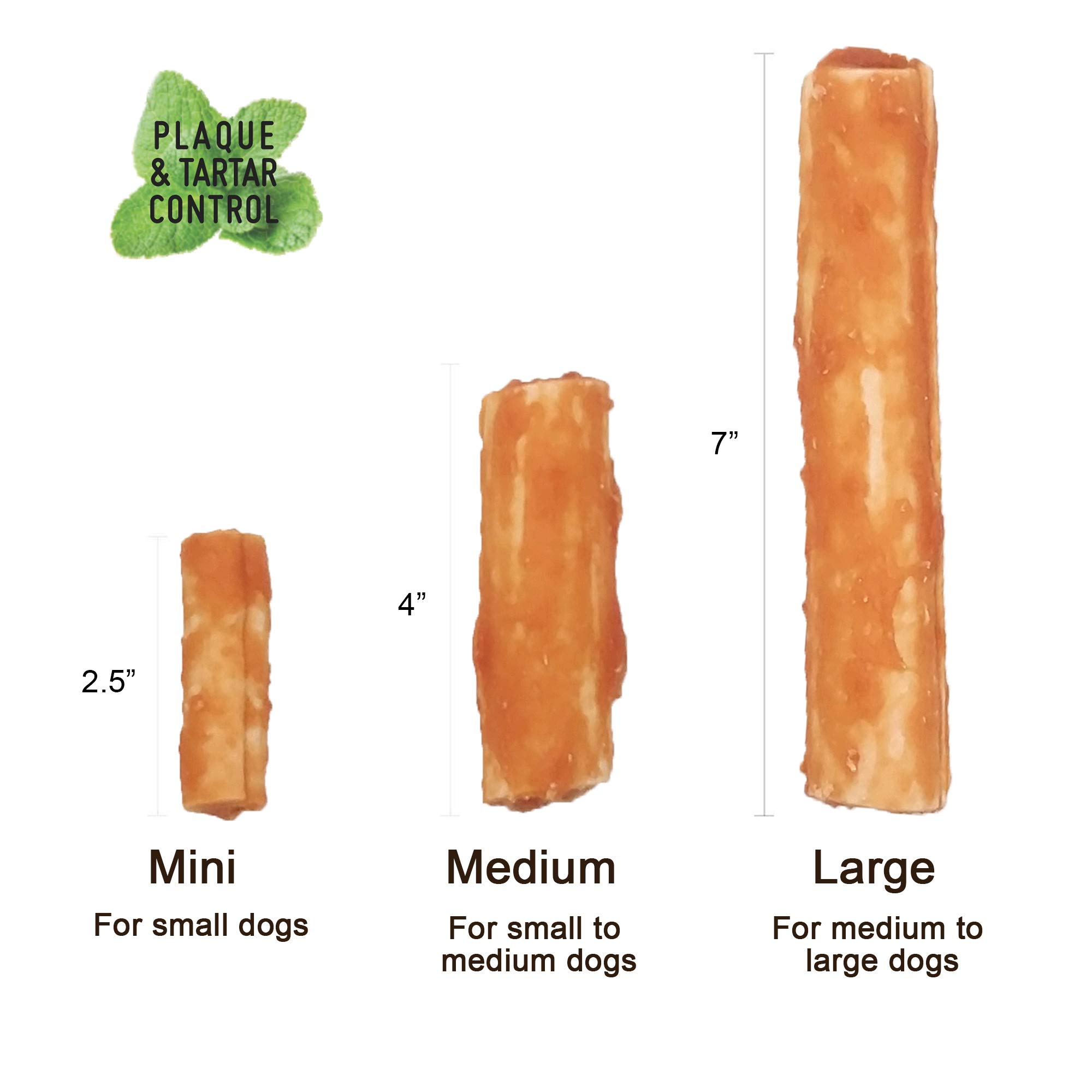 LuvChew Gluten Free Rawhide Free Dog Chew Chicken Rolls Mini 2.5" for Small Dogs 10 pcs/Pack