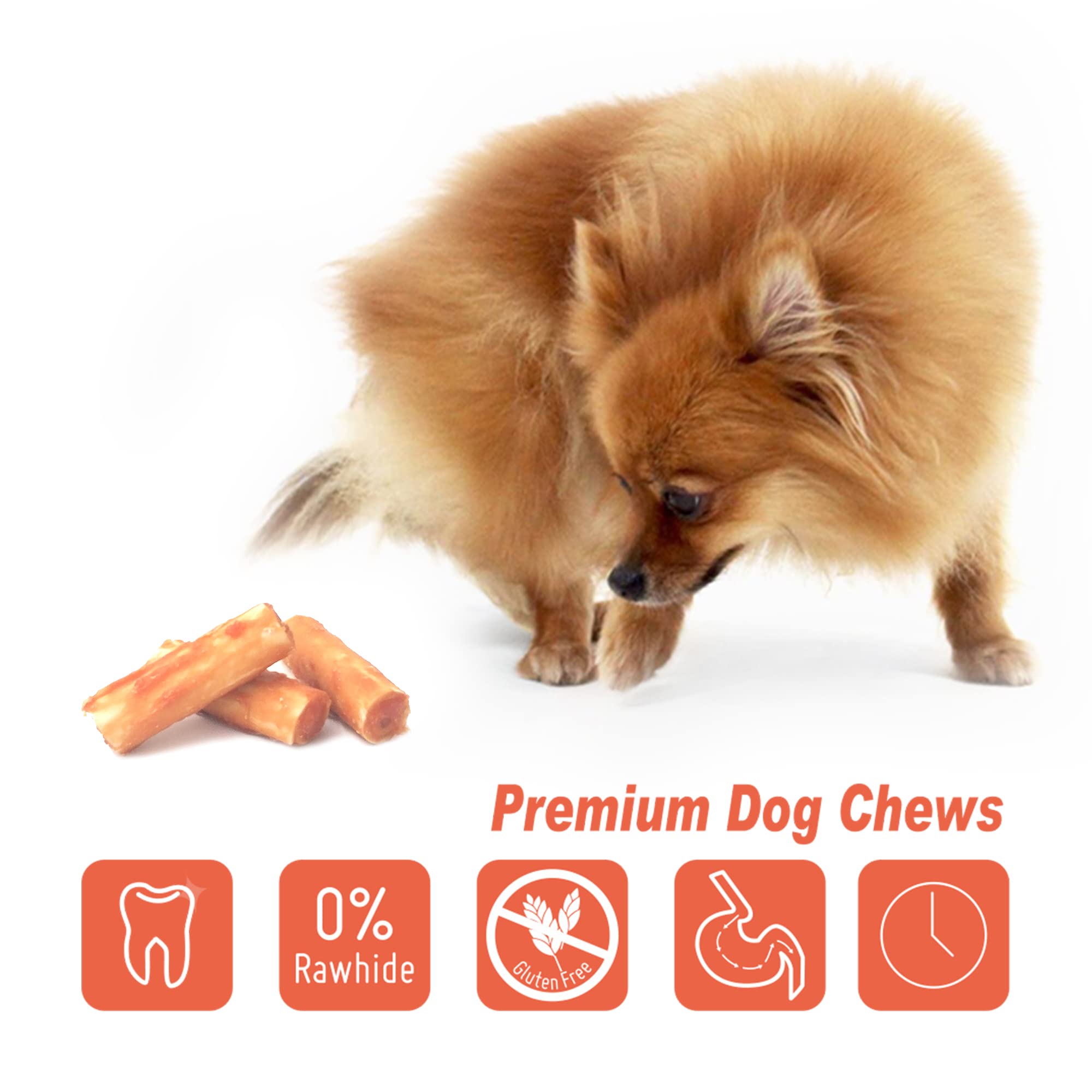 LuvChew Gluten Free Rawhide Free Dog Chew Chicken Rolls Mini 2.5" for Small Dogs 10 pcs/Pack