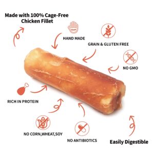 LuvChew Gluten Free Rawhide Free Dog Chew Chicken Rolls Mini 2.5" for Small Dogs 10 pcs/Pack