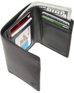 access denied vegan leather trifold wallets for men - cruelty free non leather mens wallet with id window holiday gifts for men