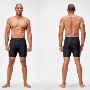 DEVOPS Men's Compression Shorts Underwear (3 Pack) (Large, Black/Charcoal/Navy)