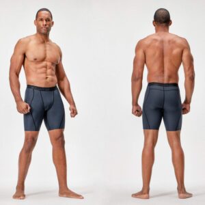 DEVOPS Men's Compression Shorts Underwear (3 Pack) (Large, Black/Charcoal/Navy)