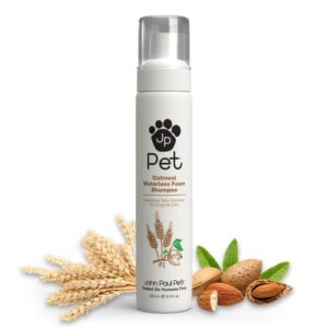 oatmeal waterless foam - grooming for dogs and cats, soothe sensitive skin formula with aloe for itchy dryness for pets, ph balanced, cruelty free, paraben free, made in usa