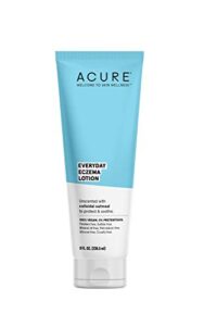 acure everyday eczema lotion - daily skin protectant with 2% colloidal oatmeal for sensitive, easily irritated skin & cocoa butter for moisturizing dry chapped skin - 100% vegan - unscented, 8 fl oz