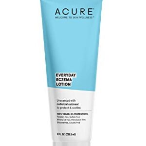 Acure Everyday Eczema Lotion - Daily Skin Protectant with 2% Colloidal Oatmeal for Sensitive, Easily Irritated Skin & Cocoa Butter for Moisturizing Dry Chapped Skin - 100% Vegan - Unscented, 8 Fl Oz