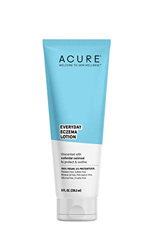 Acure Everyday Eczema Lotion - Daily Skin Protectant with 2% Colloidal Oatmeal for Sensitive, Easily Irritated Skin & Cocoa Butter for Moisturizing Dry Chapped Skin - 100% Vegan - Unscented, 8 Fl Oz