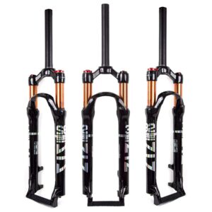 ztz 26/27.5/29 inch mtb air suspension fork,120mm travel, 1 1/8 straight tube, qr 9mm*100mm, manual/remote lockout, ultralight front fork for xc/am mountain bike (manual lock, 29")