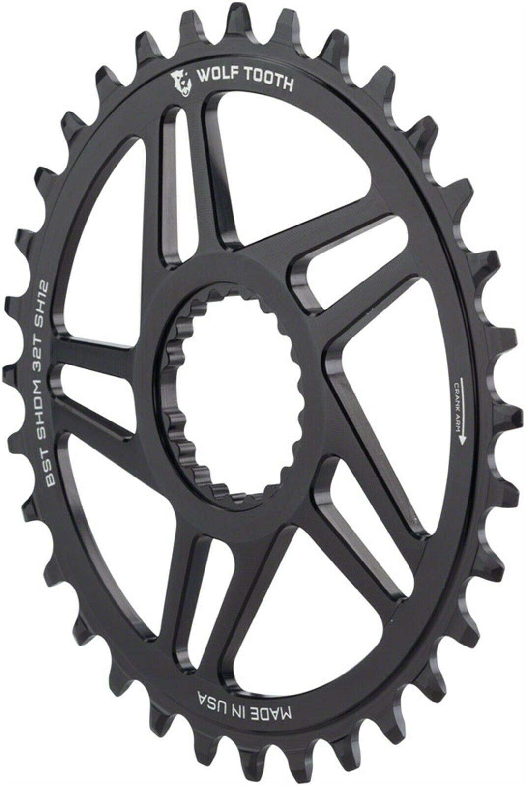 Wolf Tooth Chainrings for Shimano 12-Speed Drivetrains Mountain Bike (32 Tooth, Drop Stop ST, Shimano Direct Mount, Boost, MTB)