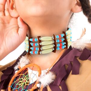 Skeleteen Native American Choker Necklace - Indian Costume Accessories Ethnic Beaded Jewelry