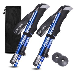 easy big walking stick trekking poles collapsible hiking poles - auminum alloy 7075 trekking sticks,antishock and quick lock system, telescopic, collapsible, ultralight