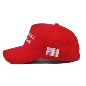 MAGA Hat Make America Great Again Donald Trump Slogan with USA Flag Cap Adjustable 2024 Keep America Great Baseball Hat (Cotton, Red)