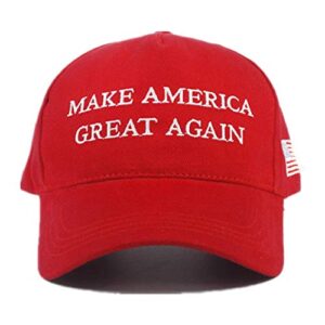 MAGA Hat Make America Great Again Donald Trump Slogan with USA Flag Cap Adjustable 2024 Keep America Great Baseball Hat (Cotton, Red)