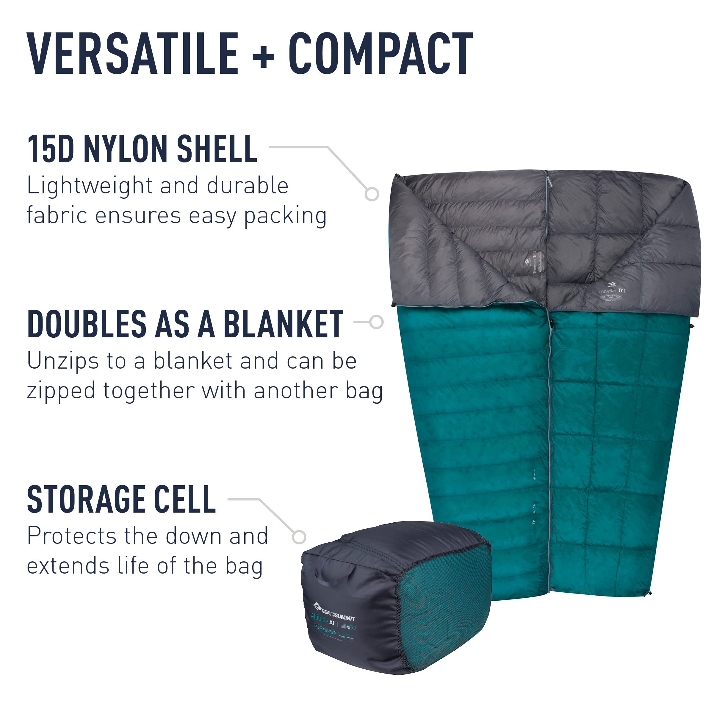 Sea to Summit Traveller Down Sleeping Bag Blanket, 30-Degree, Regular