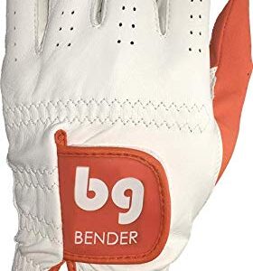 BG Bender Golf Glove | Wear On Left | (Orange, Mens Large)