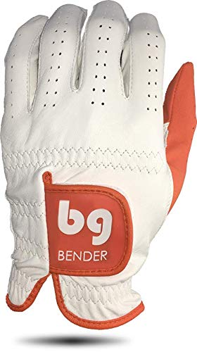 BG Bender Golf Glove | Wear On Left | (Orange, Mens Large)