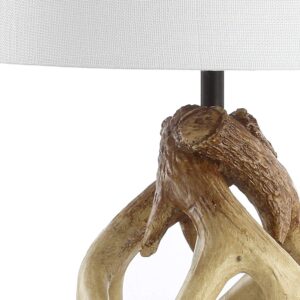 JONATHAN Y JYL4034A Vermont 19" Antler Resin LED Table Lamp Coastal Bedside Desk Nightstand Lamp for Bedroom Living Room Office College Bookcase LED Bulb Included, Natural