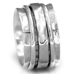 boho-magic 925 sterling silver spinner ring for women hammered wide fidget ring band (8)