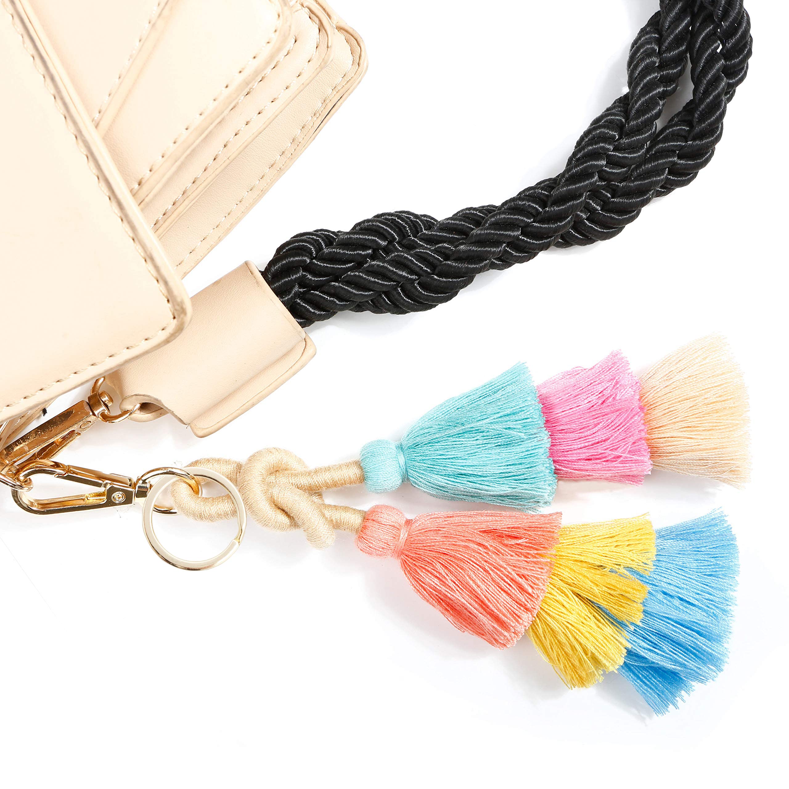 I-BOSOM Colorful Boho Pom Pom Tassel Bag Charm Key Chain (R01 style)