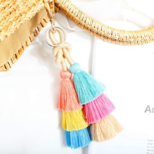 I-BOSOM Colorful Boho Pom Pom Tassel Bag Charm Key Chain (R01 style)