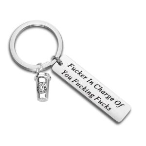 gzrlyf boss keychain fucker in charge of you fucking fucks funny boss gifts (funny boss keychain)