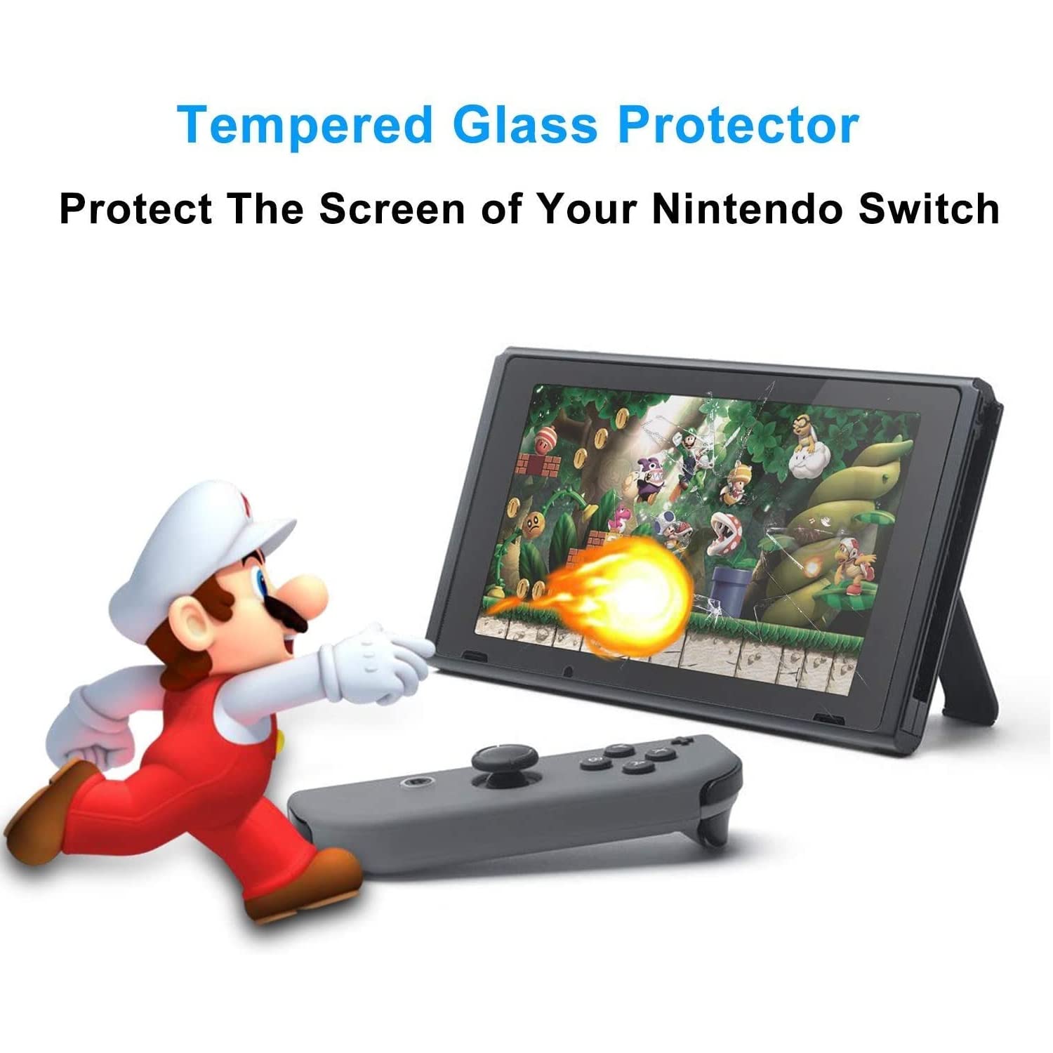 MAEXUS 2 Pcs Switch Screen Protector Tempered Glass Premium HD Clear Anti-Scratch Screen Protector for Nintendo Switch