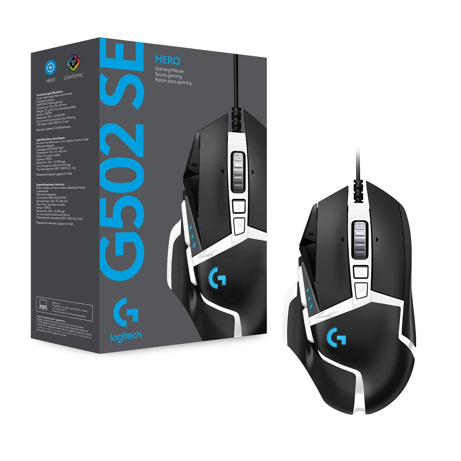 Logitech G502 SE Hero High Performance RGB Gaming Mouse with 11 Programmable Buttons