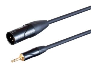 monoprice xlr male to 1/8in trs male connector - 6 feet - black, heavy gauge 24awg on tour cables, gold plated connectors - stage right series