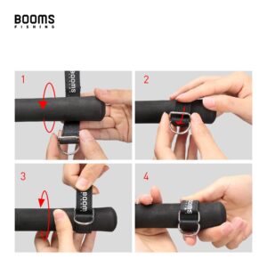 Booms Fishing RB1 Rod Tie Belts Pole Straps 4pcs 5.9"