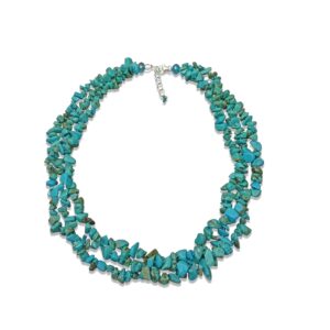 MGR MY GEMS ROCK! Multi-strand Blue Magnestie Turquoise Collar Torsade Statement Necklace.