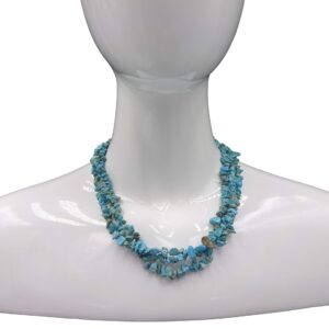 MGR MY GEMS ROCK! Multi-strand Blue Magnestie Turquoise Collar Torsade Statement Necklace.