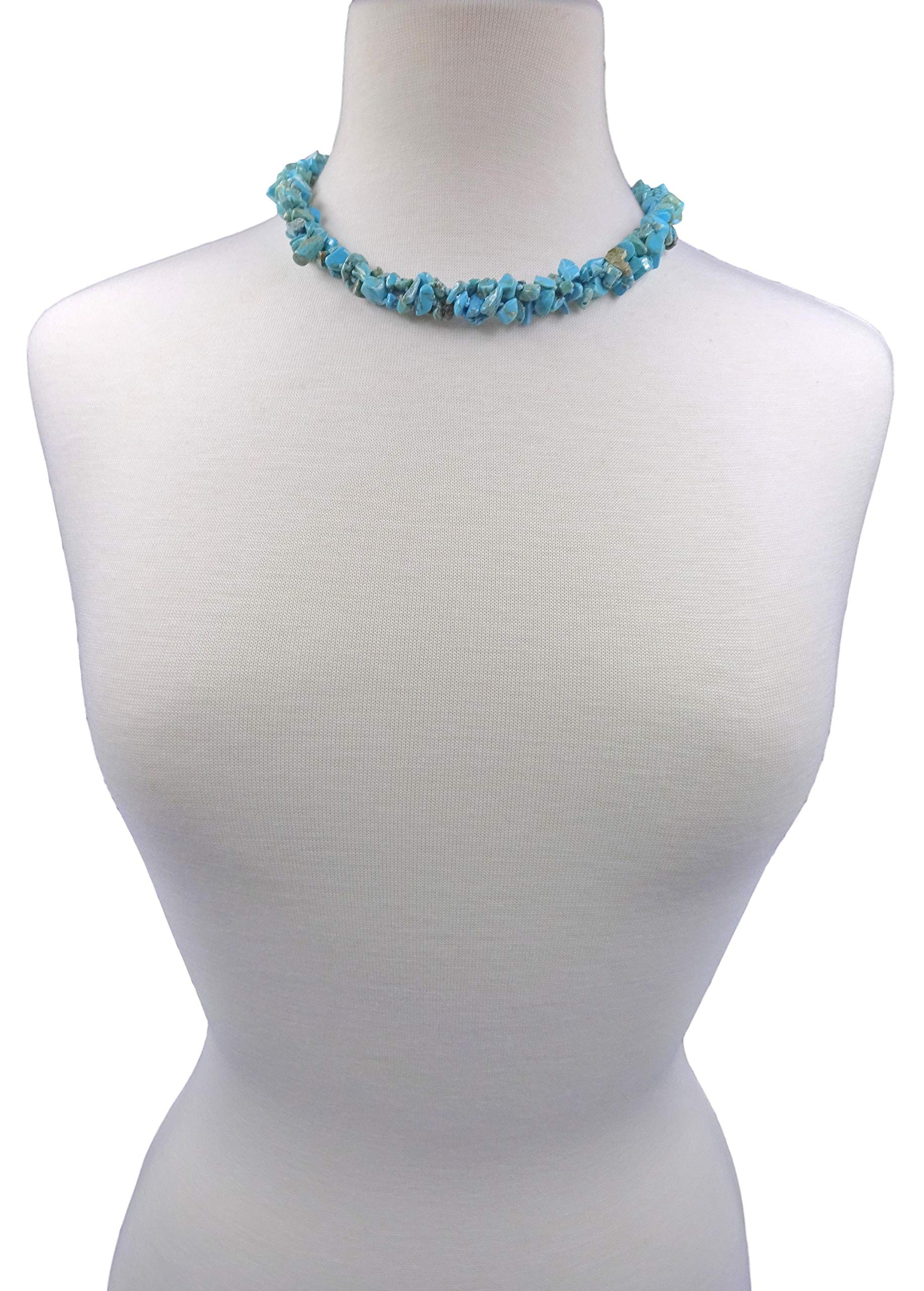 MGR MY GEMS ROCK! Multi-strand Blue Magnestie Turquoise Collar Torsade Statement Necklace.