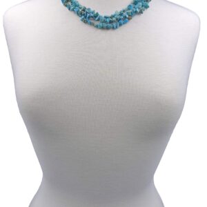 MGR MY GEMS ROCK! Multi-strand Blue Magnestie Turquoise Collar Torsade Statement Necklace.