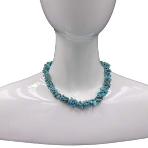 MGR MY GEMS ROCK! Multi-strand Blue Magnestie Turquoise Collar Torsade Statement Necklace.