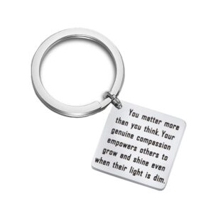 aktap social worker gifts social worker jewelry you matter more than you think thank you key chain gift for social worker volunteer employee (keychain)