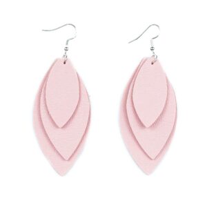 tidoo jewelry women fashion teardrop leather earring (three, 001# 3 pcs pink)