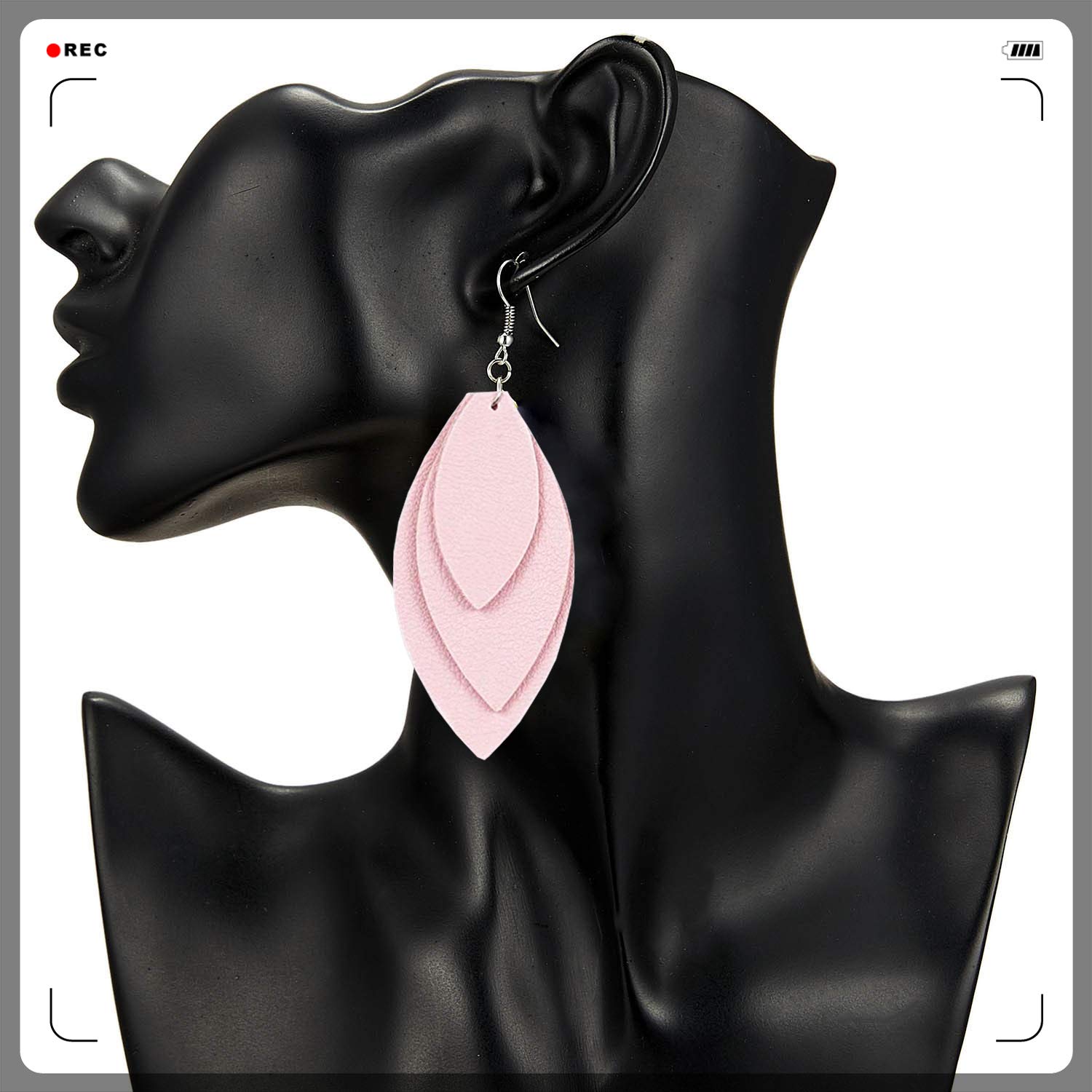 TIDOO Jewelry Women Fashion Teardrop Leather Earring (Three, 001# 3 Pcs Pink)